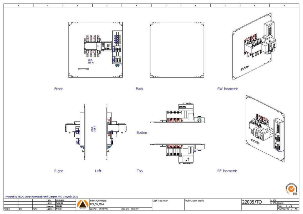 250A Motorized Change Over Switch (ATS) | Panels and Parts Shopping