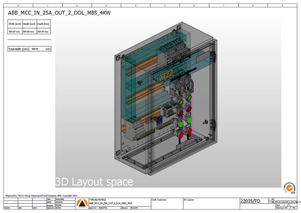 Typical ABB Motor Control Center Panel Incomer 25A Outgoings 2x Motor ...