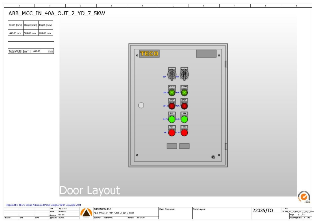 Typical ABB Motor Control Center Panel Incomer 40A Outgoings 2x MCB ...