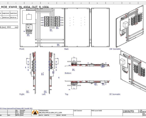 Typical ABB KWHR MDB Panel Incomer up to 400A Adjustable outgoing 8x up ...
