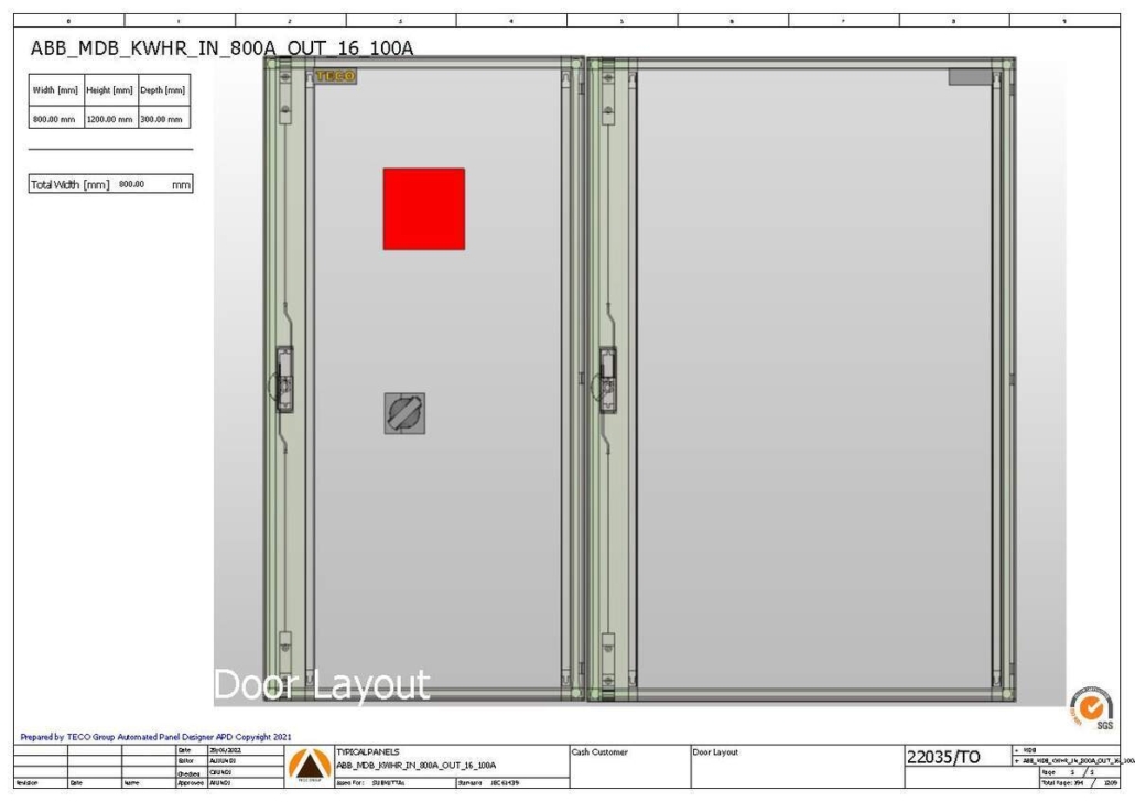 Typical ABB KWHR MDB Panel Incomer up to 800A Adjustable outgoing 16x ...