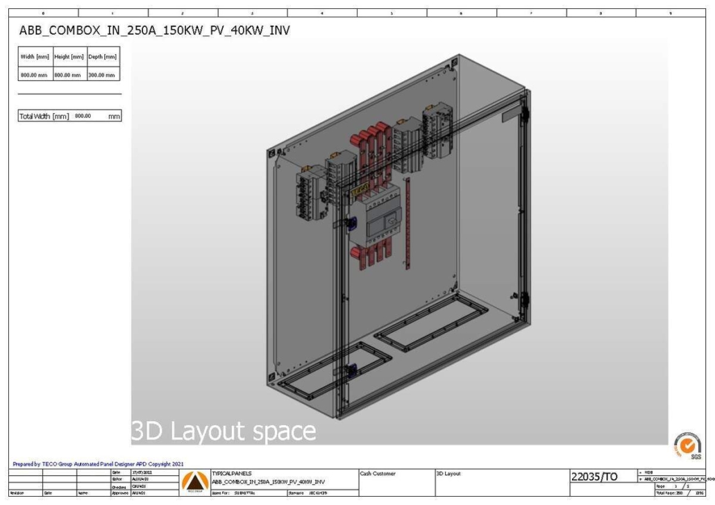 ABB COMBINER BOX FOR SOLAR Panel Incomer 250A , PV 150KW ,4 xINVERTER ...