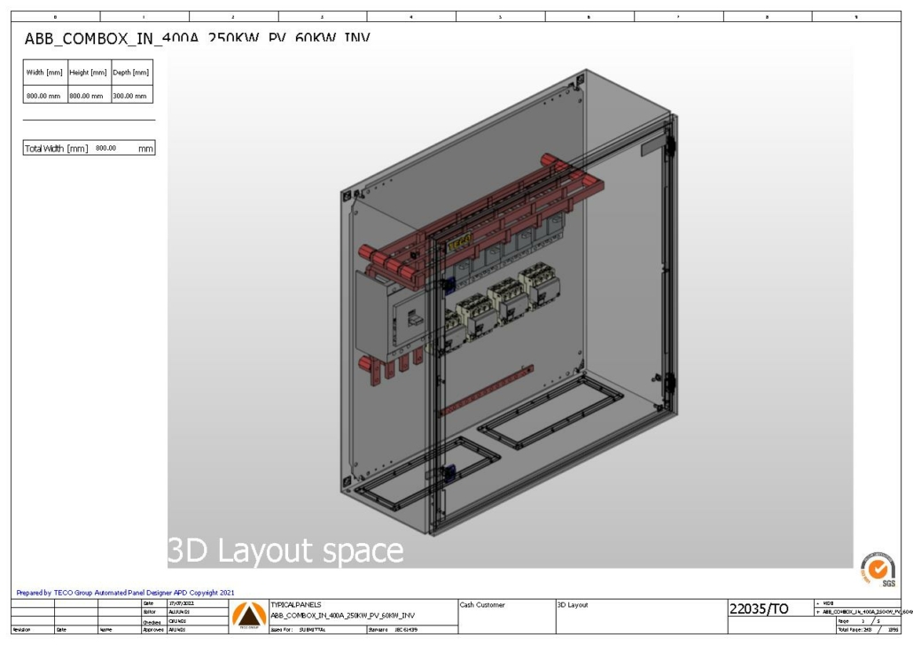 ABB COMBINER BOX FOR SOLAR Panel Incomer 400A , PV 250KW ,4 xINVERTER ...