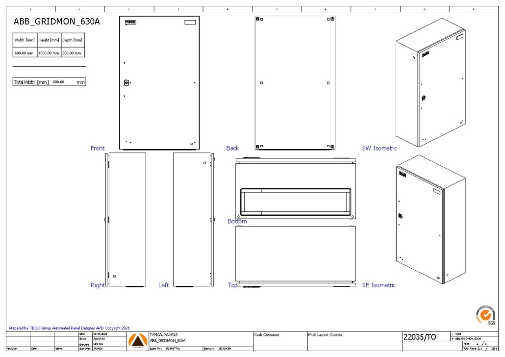 GRID MONITORING G99 Panel Incomer 6300A | Panels and Parts Shopping