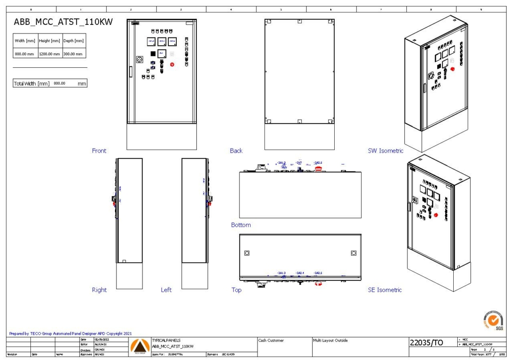 Typical ABB Motor Control Center Panel Incomer MCCB 250A AUTO ...