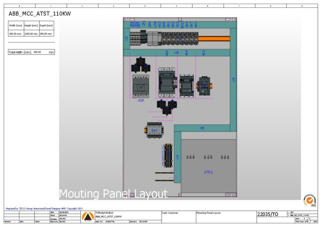 Typical ABB Motor Control Center Panel Incomer MCCB 250A AUTO ...