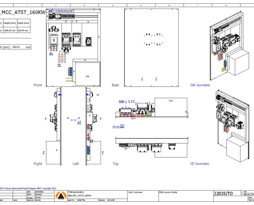 Typical ABB Motor Control Center Panel Incomer MCCB 400A AUTO ...