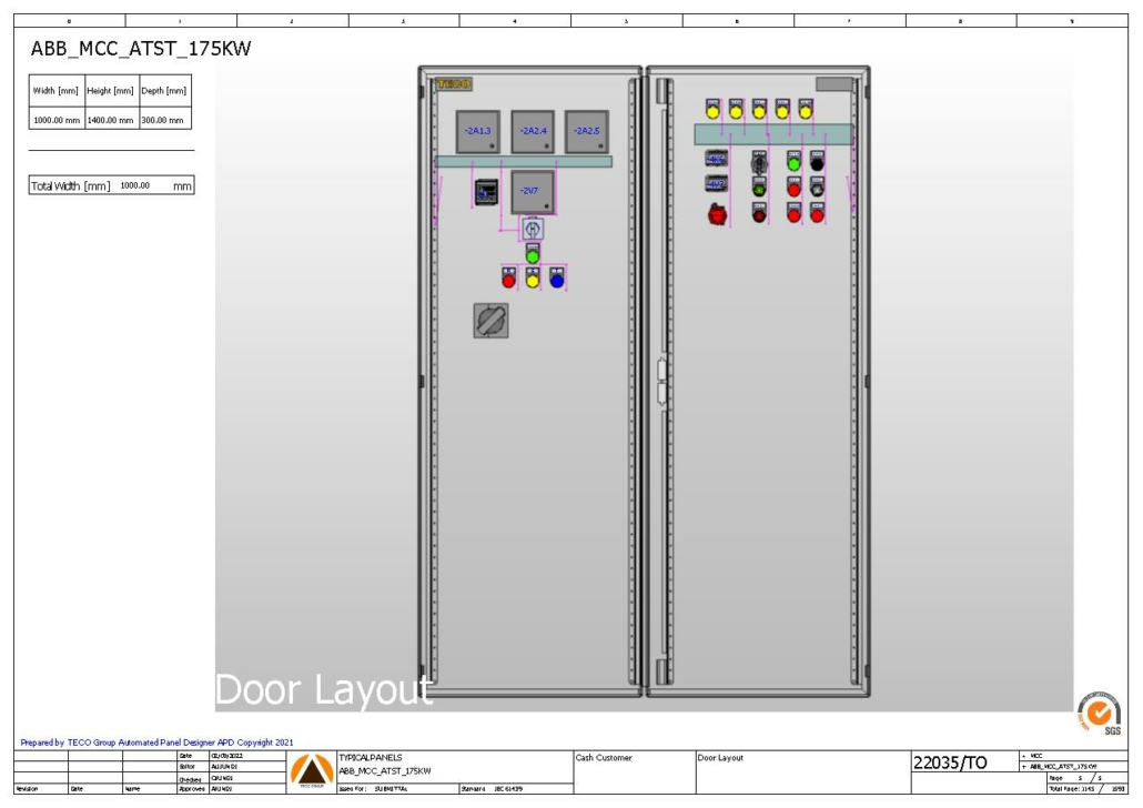 Typical ABB Motor Control Center Panel Incomer MCCB 400A AUTO ...