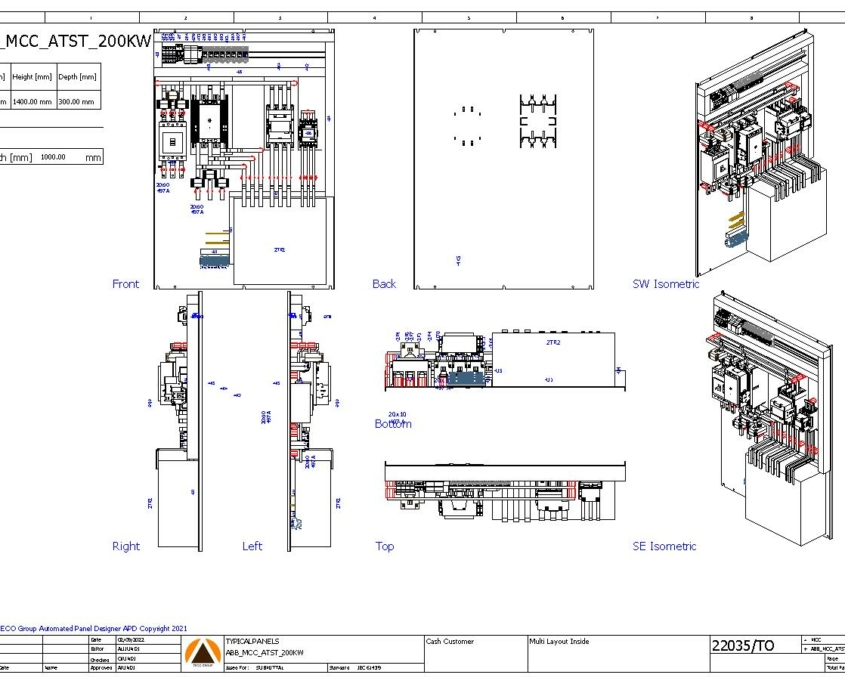 Typical ABB Motor Control Center Panel Incomer MCCB 400A AUTO ...