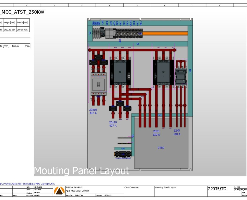 Typical ABB Motor Control Center Panel Incomer MCCB 630A AUTO ...