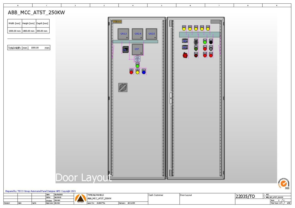 Typical ABB Motor Control Center Panel Incomer MCCB 630A AUTO ...