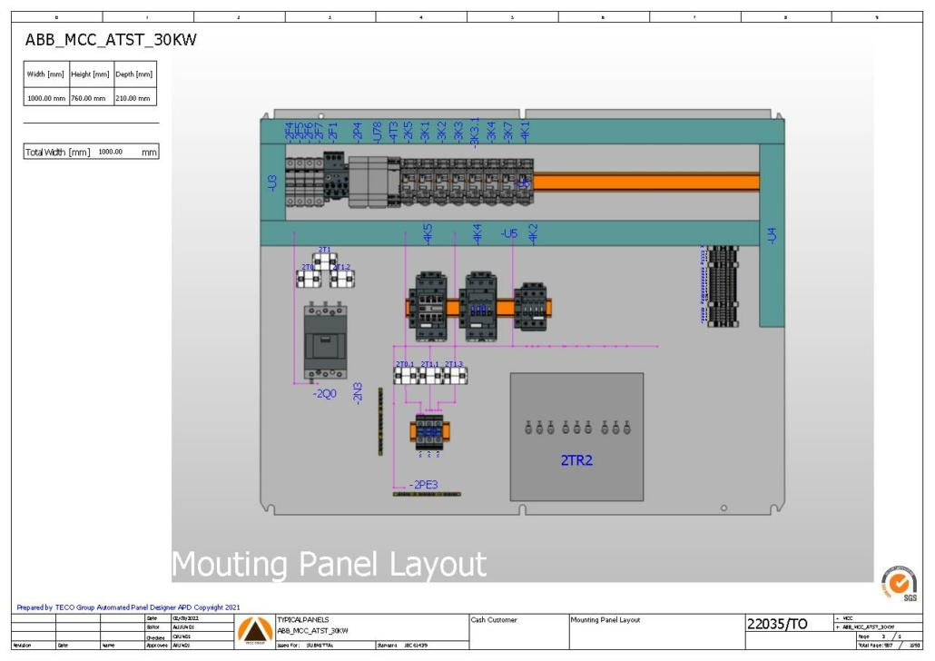 Typical ABB Motor Control Center Panel Incomer MCCB 80A AUTO ...