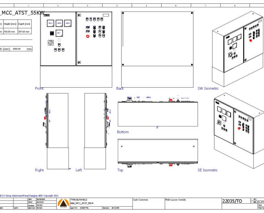Typical ABB Motor Control Center Panel Incomer MCCB 125A AUTO ...