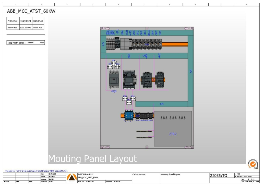 Typical ABB Motor Control Center Panel Incomer MCCB 125A AUTO ...