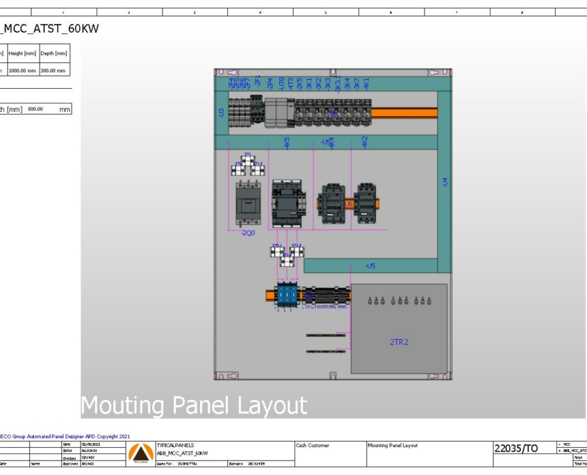 Typical ABB Motor Control Center Panel Incomer MCCB 125A AUTO ...