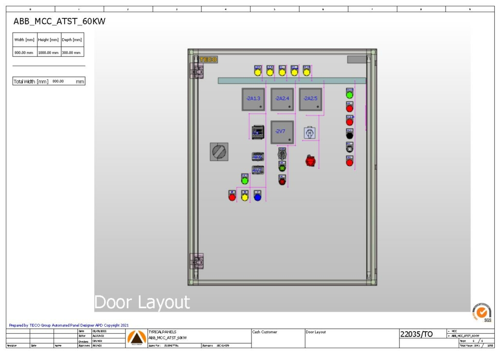 Typical ABB Motor Control Center Panel Incomer MCCB 125A AUTO ...