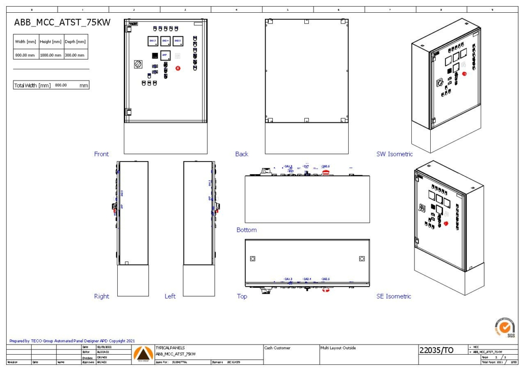 Typical ABB Motor Control Center Panel Incomer MCCB 160A AUTO TRANSFORMER 75KW | Panels and ...
