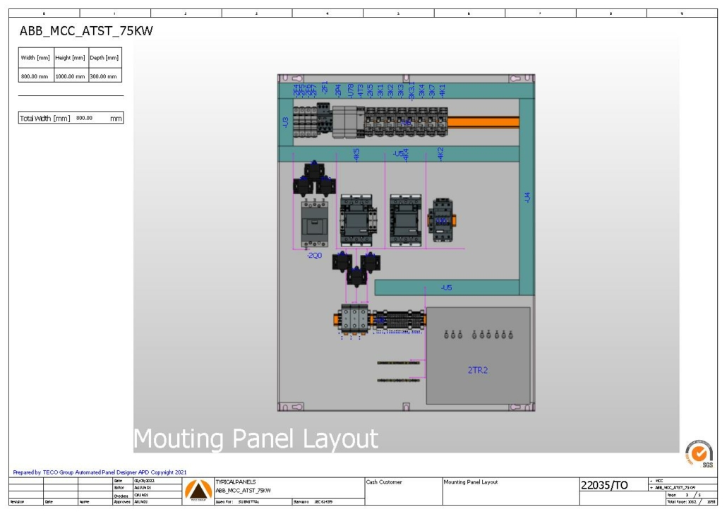 Typical ABB Motor Control Center Panel Incomer MCCB 160A AUTO ...