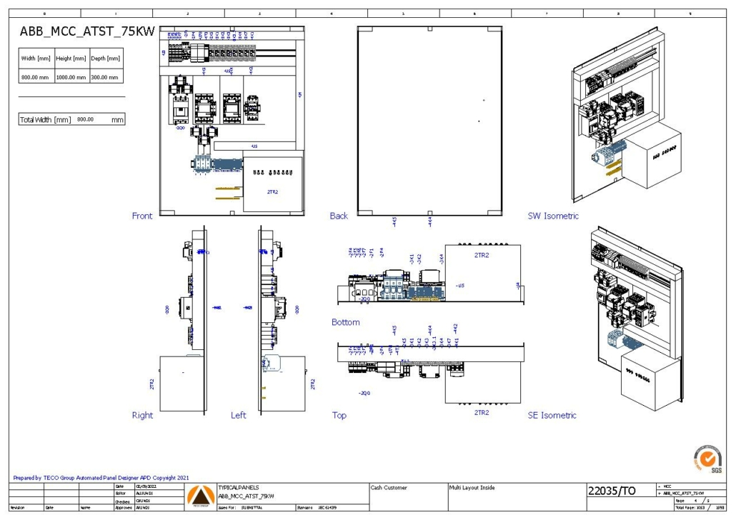 Typical ABB Motor Control Center Panel Incomer MCCB 160A AUTO ...