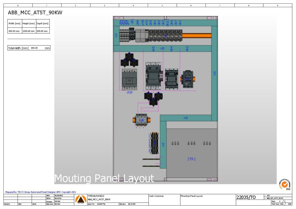 Typical ABB Motor Control Center Panel Incomer MCCB 200A AUTO ...