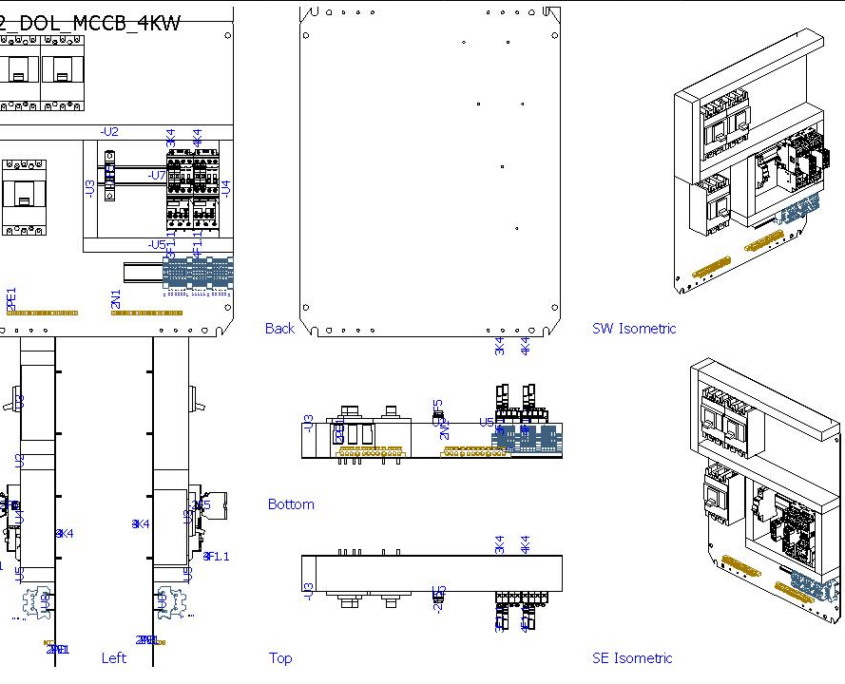 Typical ABB Motor Control Center Panel Incomer 25A Outgoings 2x MCCB ...