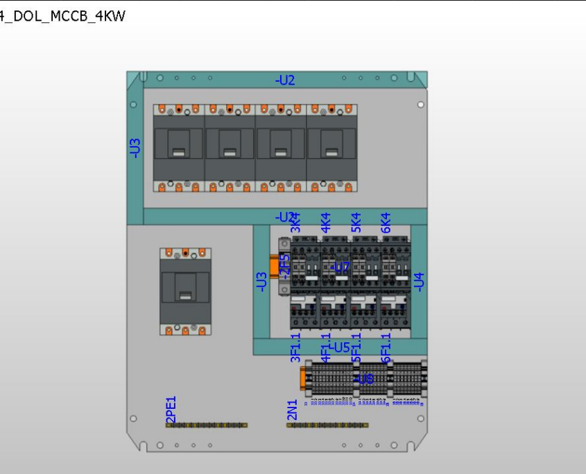 Typical ABB Motor Control Center Panel Incomer 32A Outgoings 4x MCCB Direct Online up to 4KW ...