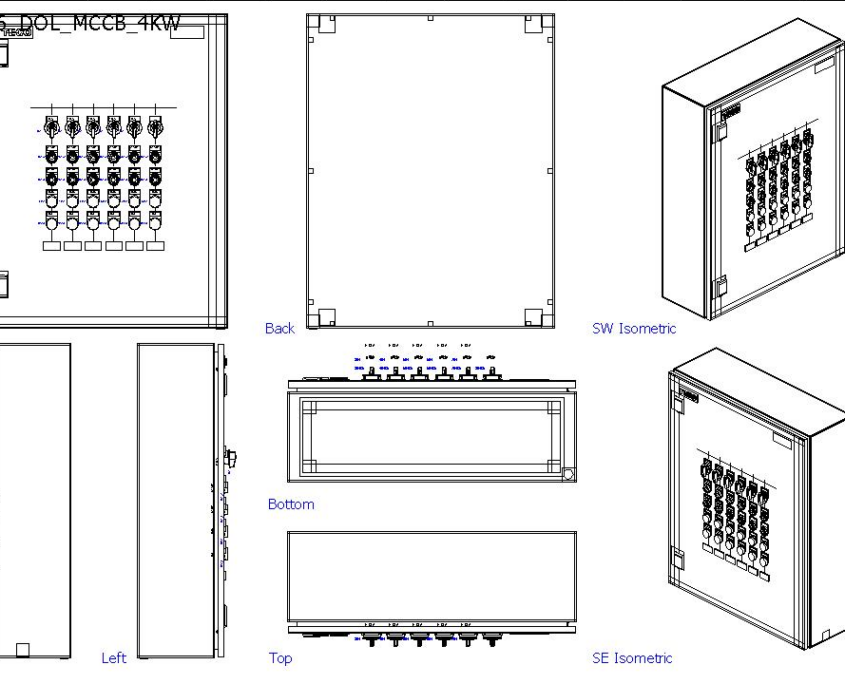 Typical ABB Motor Control Center Panel Incomer 63A Outgoings 6x MCCB ...