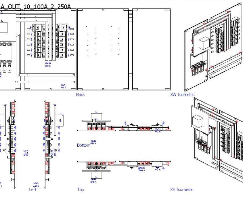 Typical ABB KWHR MDB Panel Incomer up to 800A Adjutable outgoing 10x up ...