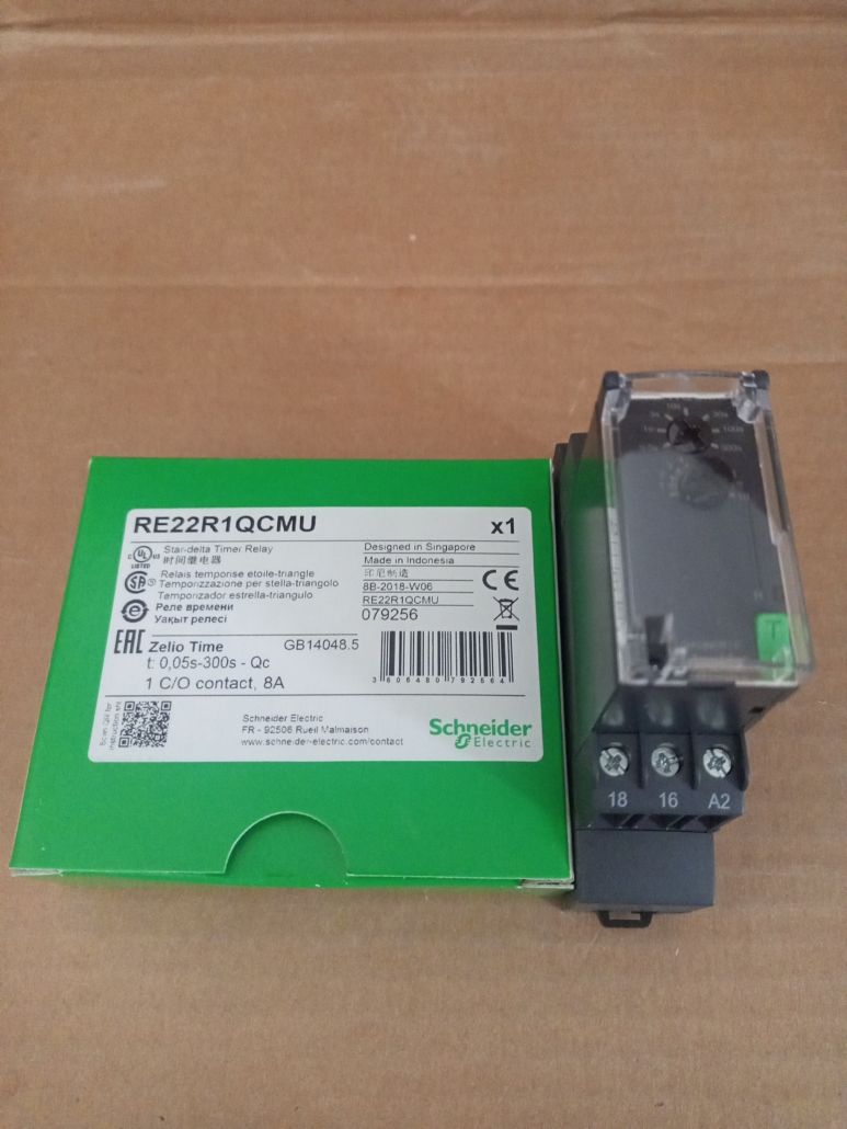 RE22R1QCMU Schneider Modular timing relay, Harmony, 8A, 1 CO, 0.05s ...