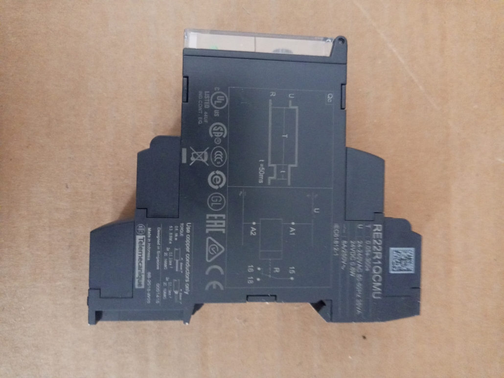 RE22R1QCMU Schneider Modular timing relay, Harmony, 8A, 1 CO, 0.05s ...