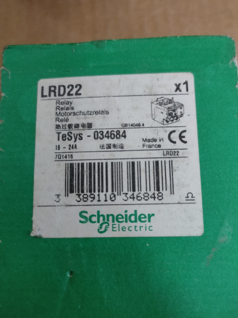 LRD22Thermal overload relay, TeSys LRD, 16…24 A, class 10A LRD22 ...