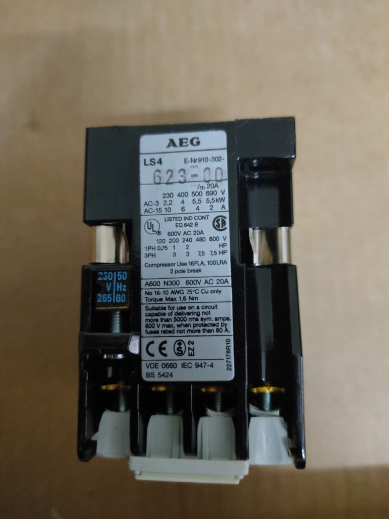 910-302-623-000 LS4.10 AEG Shutz Contactor, Coil 230V 50Hz - Panels and Parts Shopping