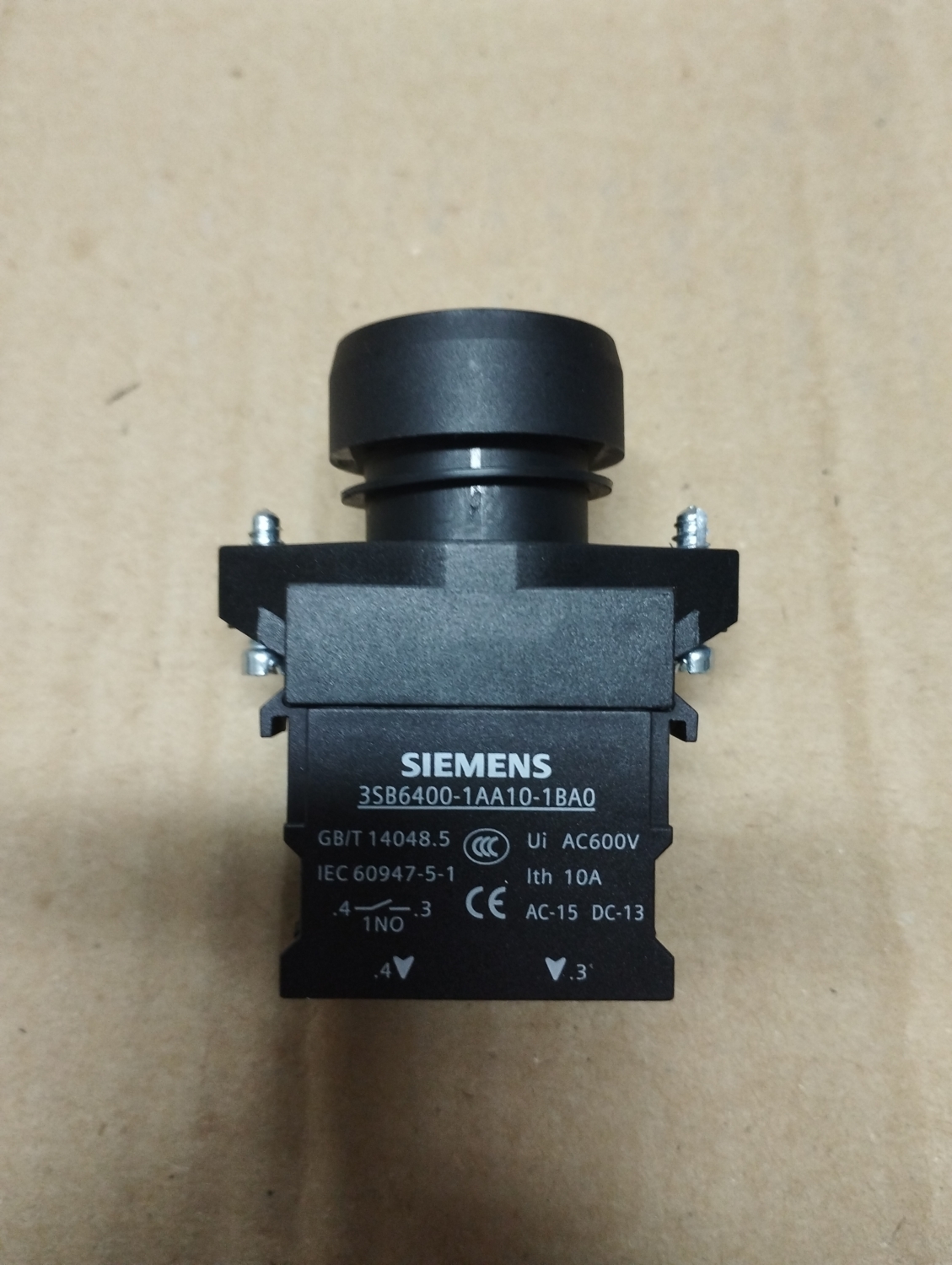 3SB6116-0DB30-1BA0 SIEMENS Yellow Push Button 1NO with LED lamp 220V ac ...