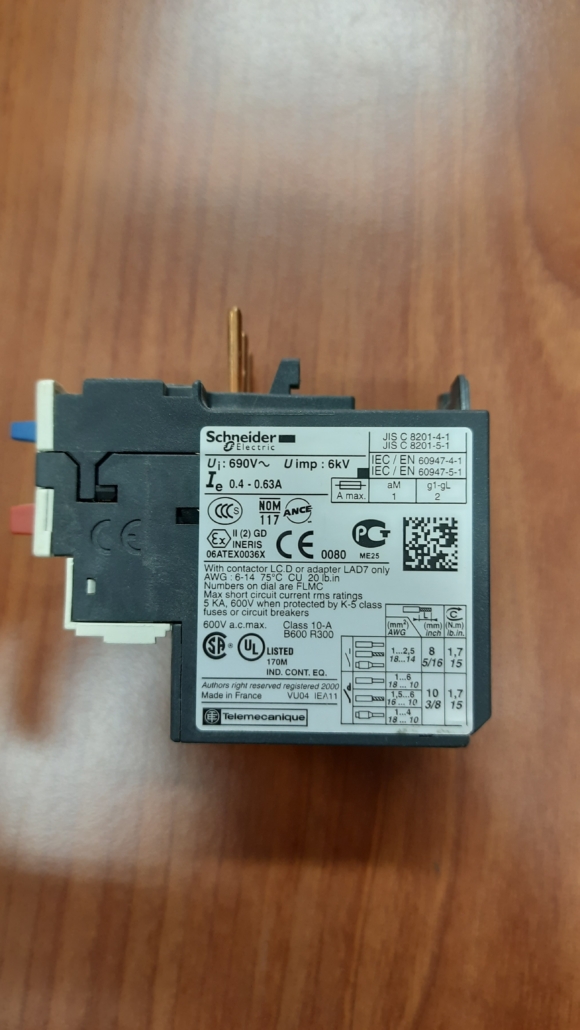 LRD04 Schneider TeSys LRD thermal overload relays – 0.4…0.63 A – class ...