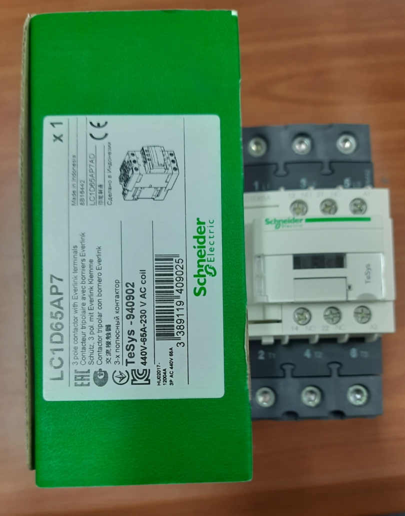 LC1D65AP7 Schneider TeSys Deca contactor,3P(3NO),AC-3/AC-3e,