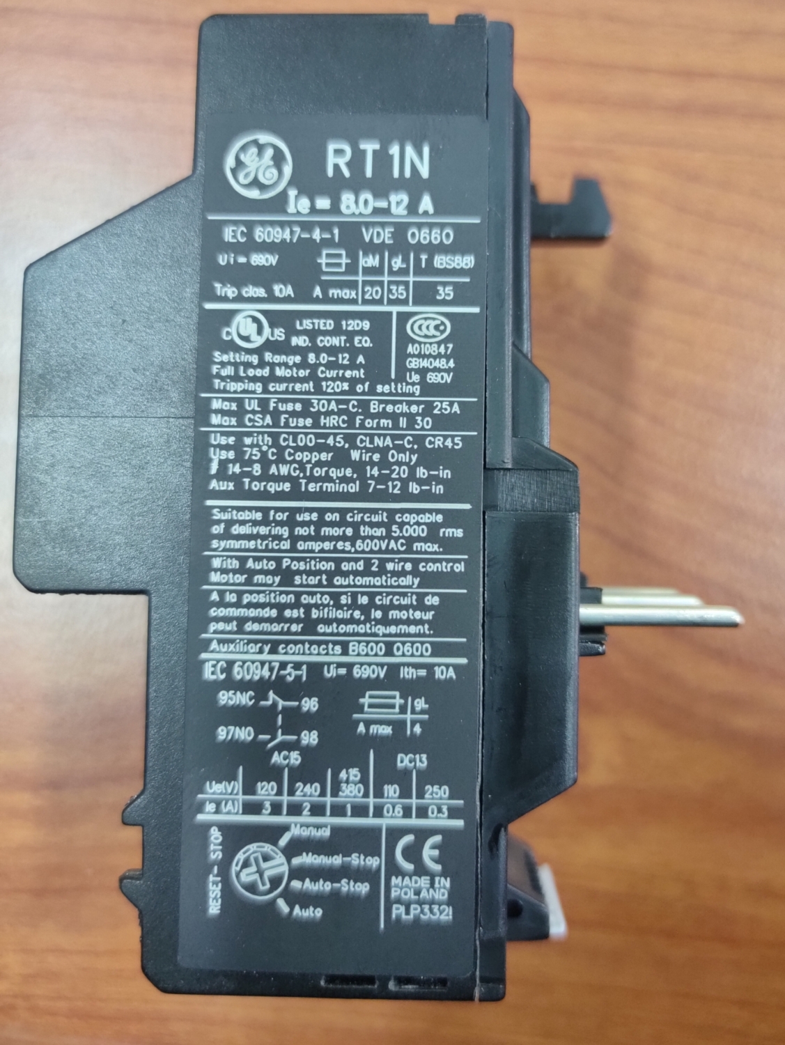 RT1N GE Thermal Overload Relay 8-12A - Panels and Parts Shopping