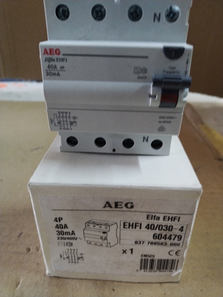 604479 AEG ELFA EHFI 40A 4p 30mA RCCB Residual Current Circuit Breaker ...