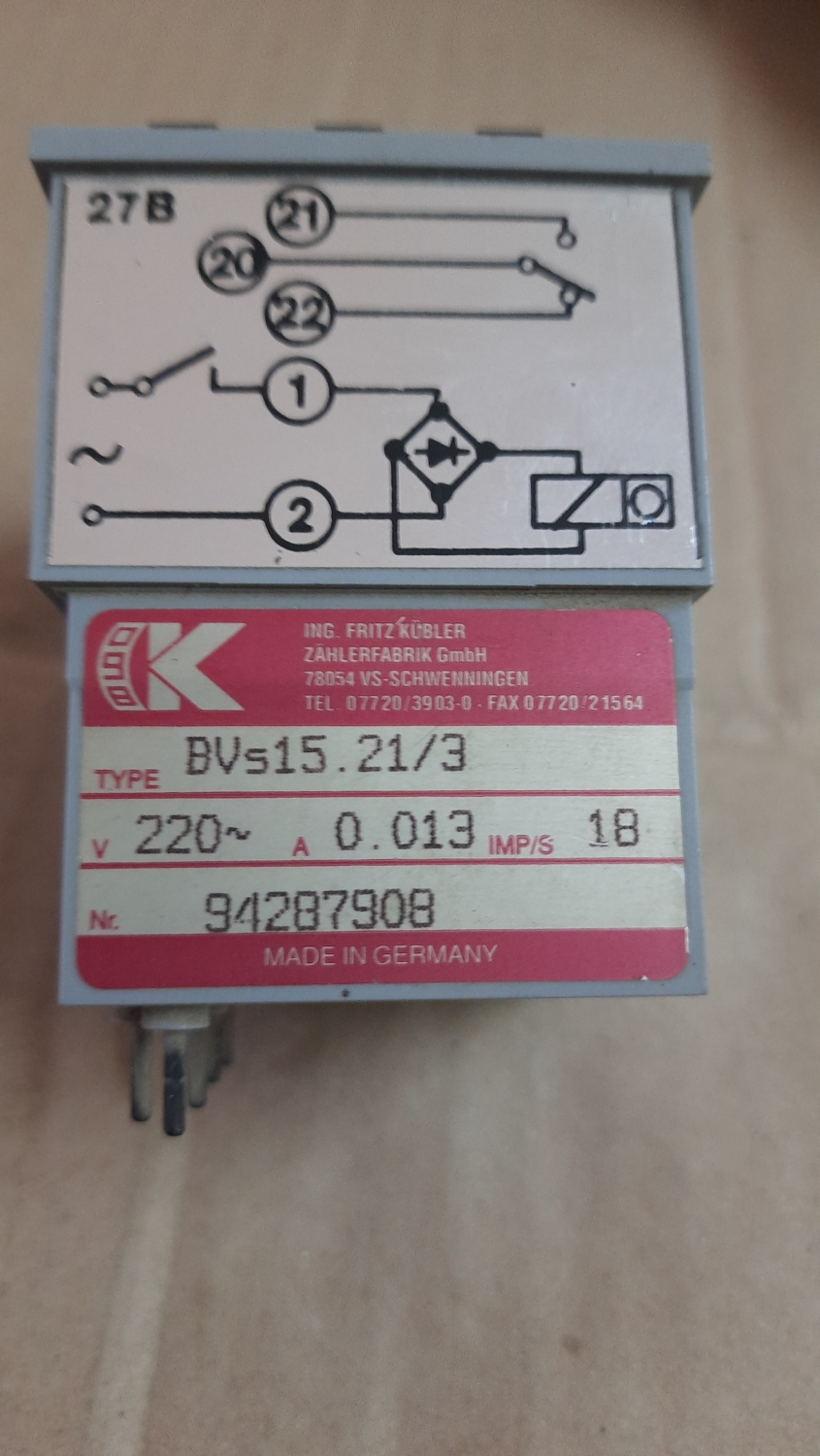 BVs15.21/3 Kubler Counter | Panels and Parts Shopping