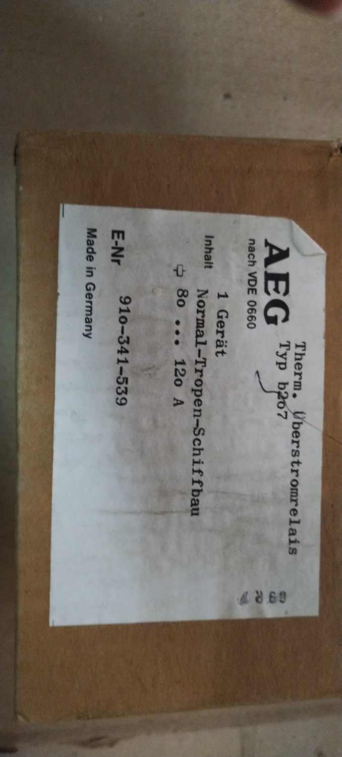 910-341-539 AEG b207 80-120A Thermal Overload Relay UL Listed - Panels ...