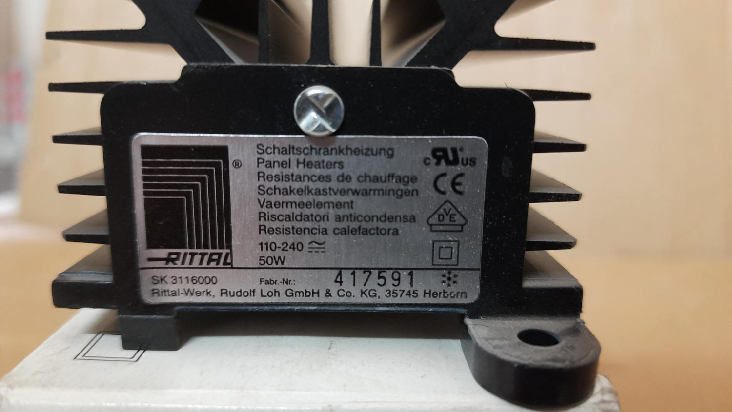 SK3116 RITTAL Panel Heater 50W 110-240V AC/DC - Panels and Parts Shopping