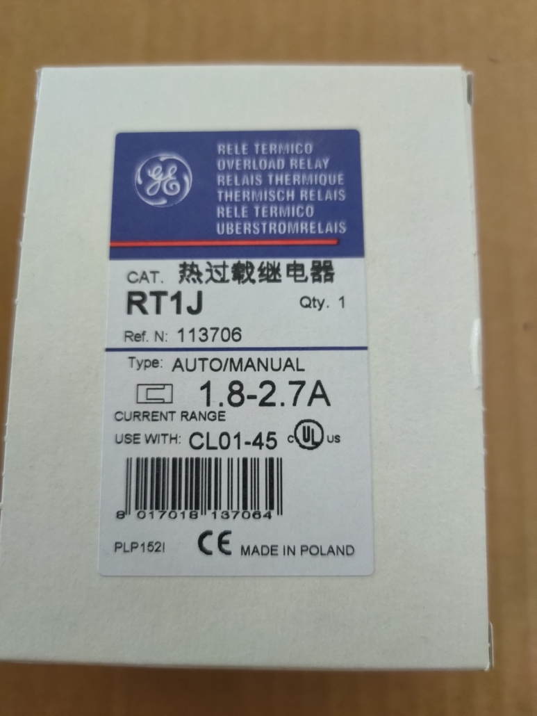 113706 GE RT1J 1.8-2.7A Thermal Overload Relay UL Listed - Panels and Parts Shopping
