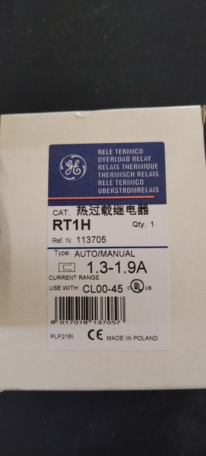 113705 GE RT1H 1.3-1.9A Thermal Overload Relay - Panels and Parts Shopping
