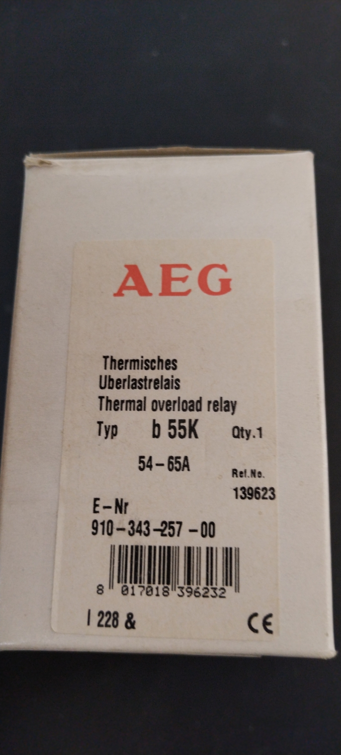 910-343-257-00 AEG b55K 54-65A Thermal Overload Relay UL Listed ...