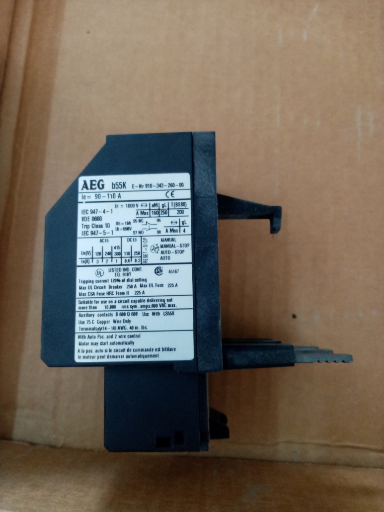 910-343-260-00 AEG b55K 90-110A Thermal Overload Relay UL Listed - Panels and Parts Shopping