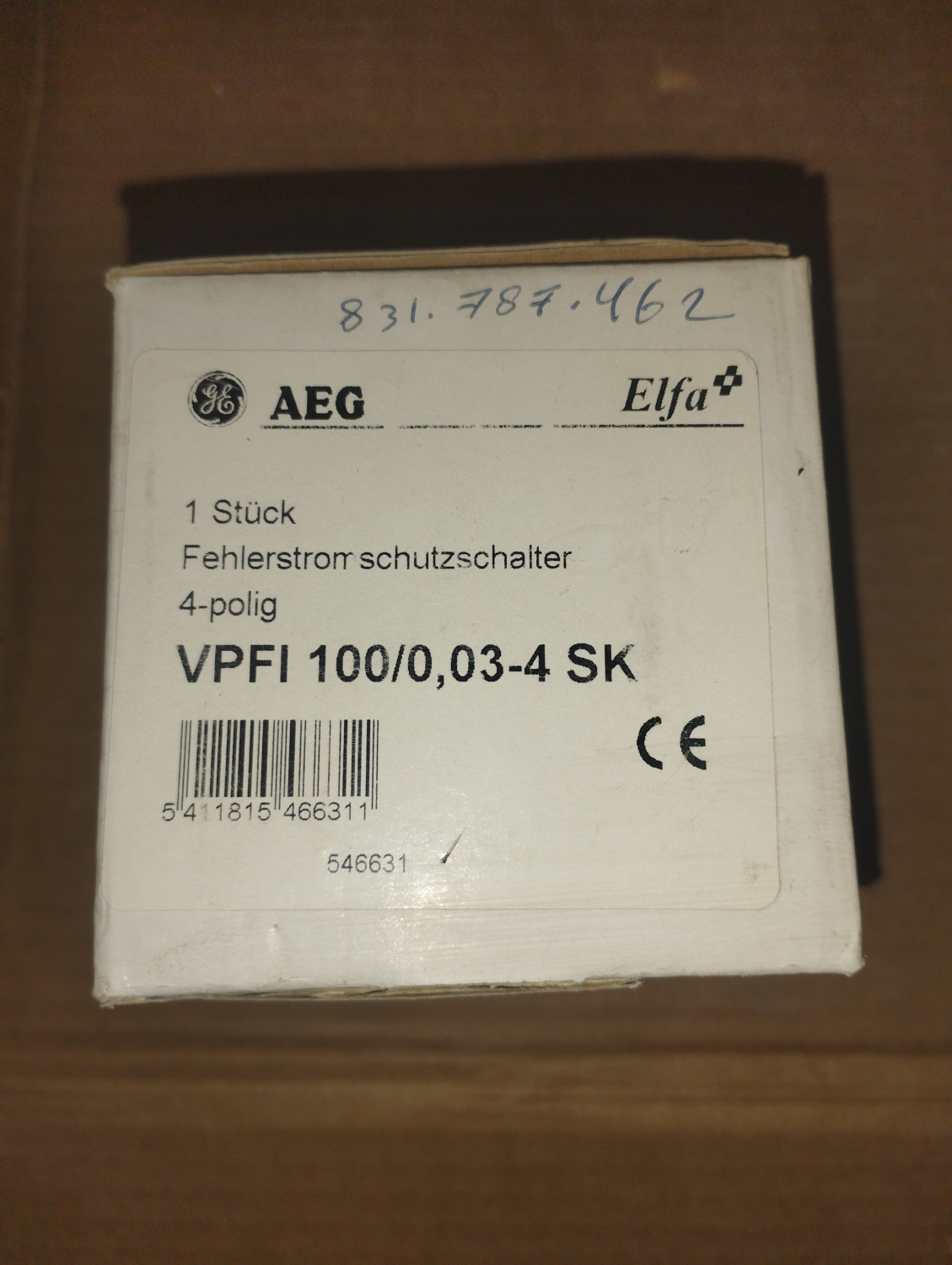 831-787-463 AEG Elfa VPFI 100A 4P 30mA Residual Current Circuit Breaker ...