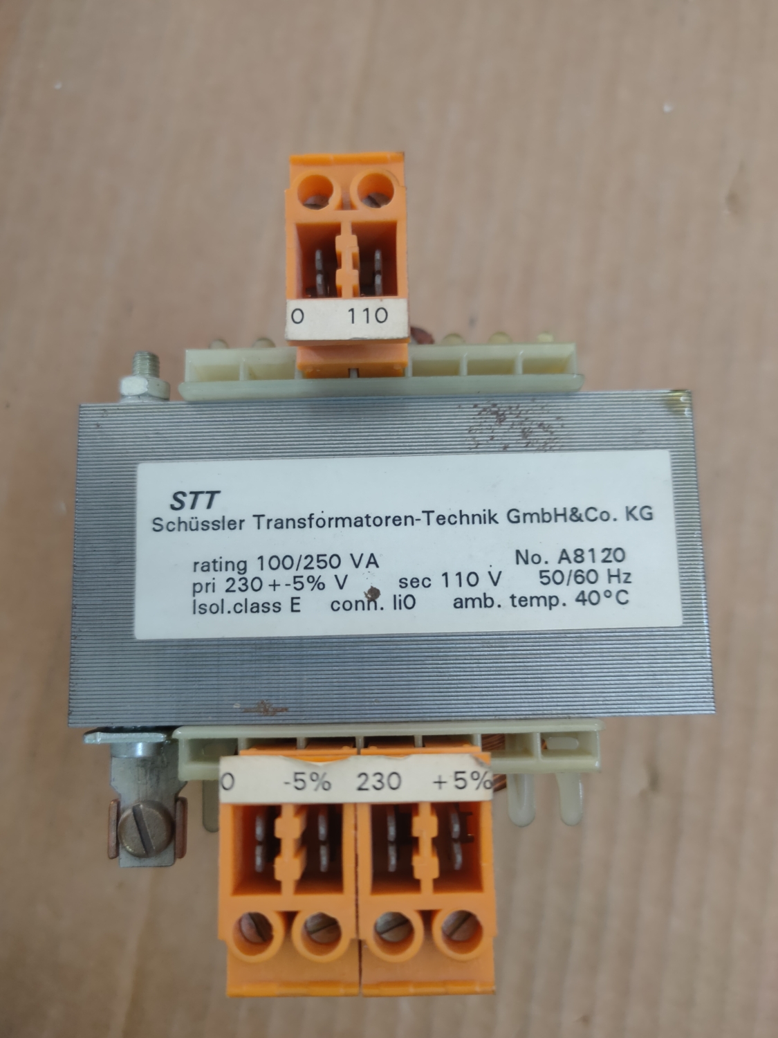 A8120 STT Transformer 100/250VA Primary 230V Secondary 110V 50/60Hz ...