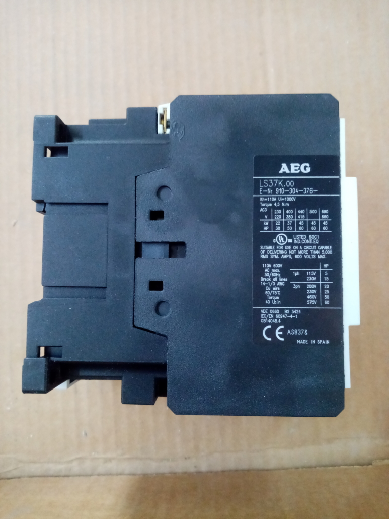 910-304-376-00 AEG LS37K.00 Contactor, 37kW @AC-3, 3-pole, Coil 220-230V 50Hz, 277V 60Hz ...