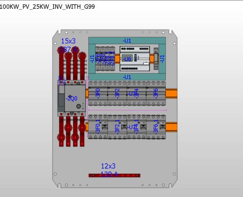 ABB COMBINER BOX FOR SOLAR Panel Incomer 160A , PV 100KW ,4 xINVERTER 25KW WITH G99 Relay ...