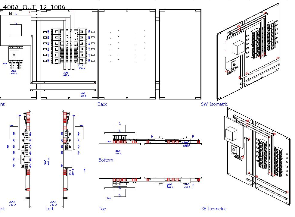 Typical ABB KWHR MDB Panel Incomer up to 400A 50KA Adjustable outgoing ...
