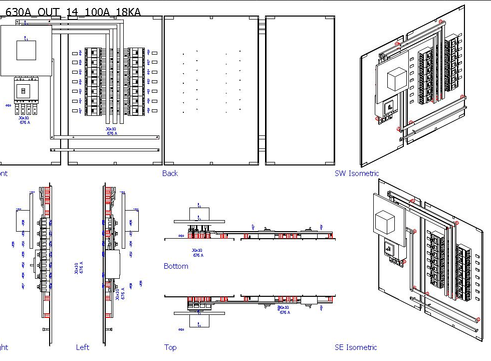 Typical ABB KWHR MDB Panel Incomer up to 630A 50KA Adjustable outgoing ...